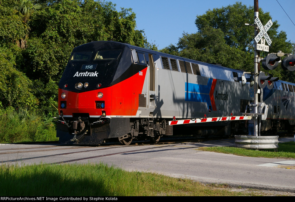 AMTK 156 ON PO91 IN THE MORNING SUN